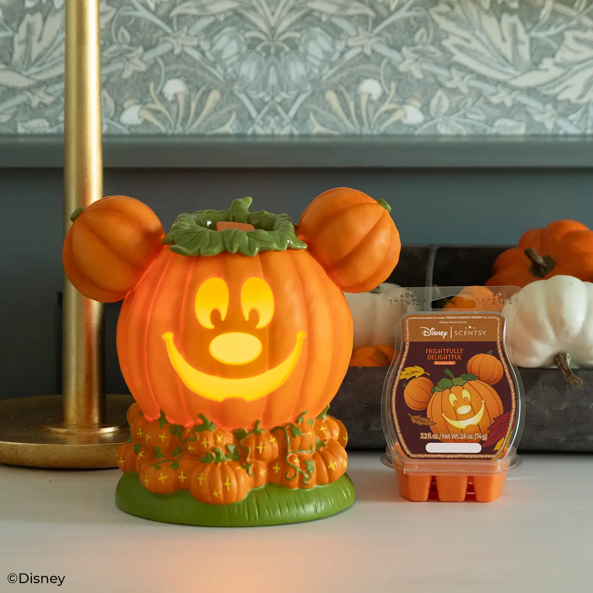 Mickey Mouse Jack O' Lantern Scentsy Warmer & Buddy | Disney Halloween ...