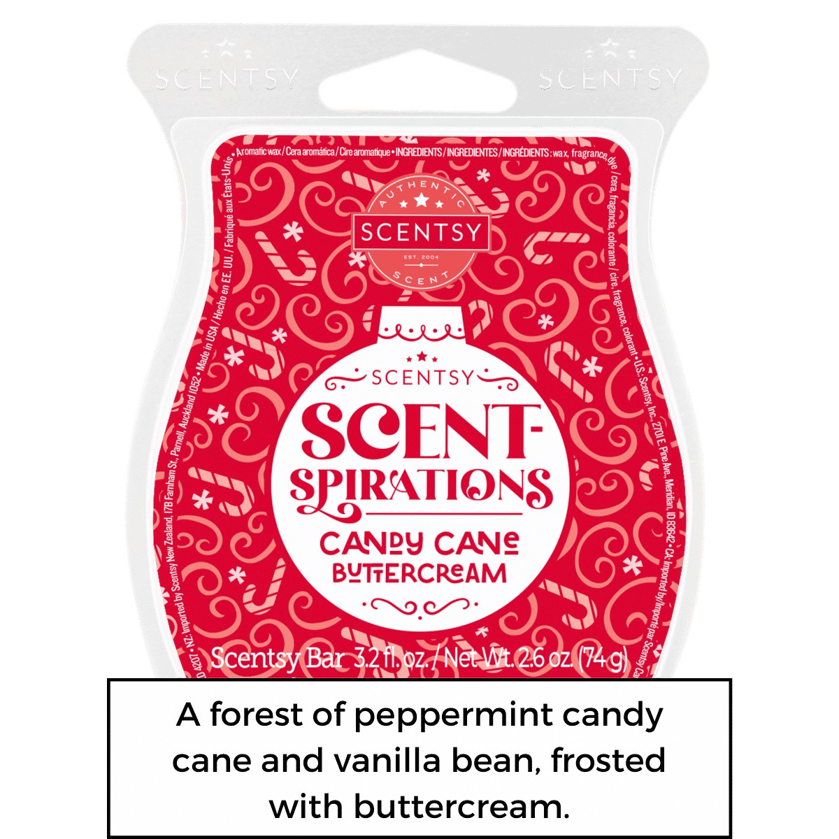 Candy Cane Buttercream Scentsy Bar | Scent-Spirations | Incandescent ...