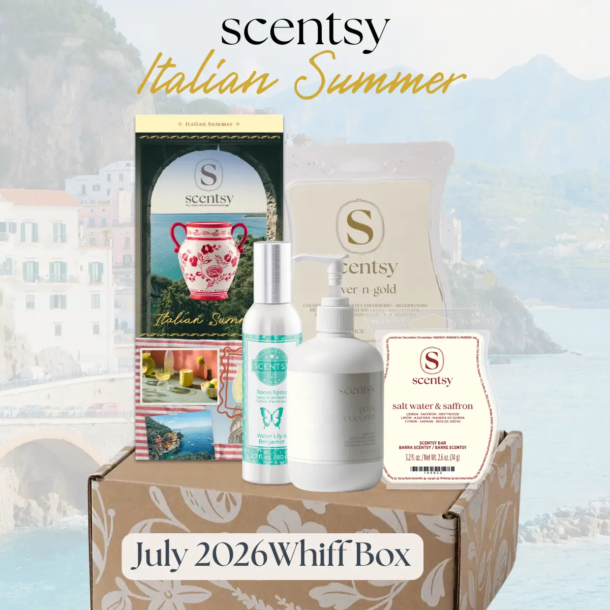Scentsy July 2026 Whiff Box Spoiler - Italian Coast Theme
