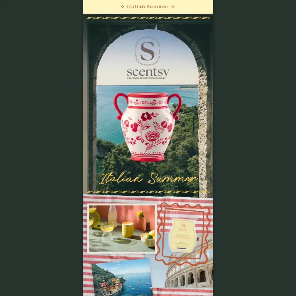 Scentsy July 2026 Monthly Edit: Italian Summer Collection Warmer & Scents