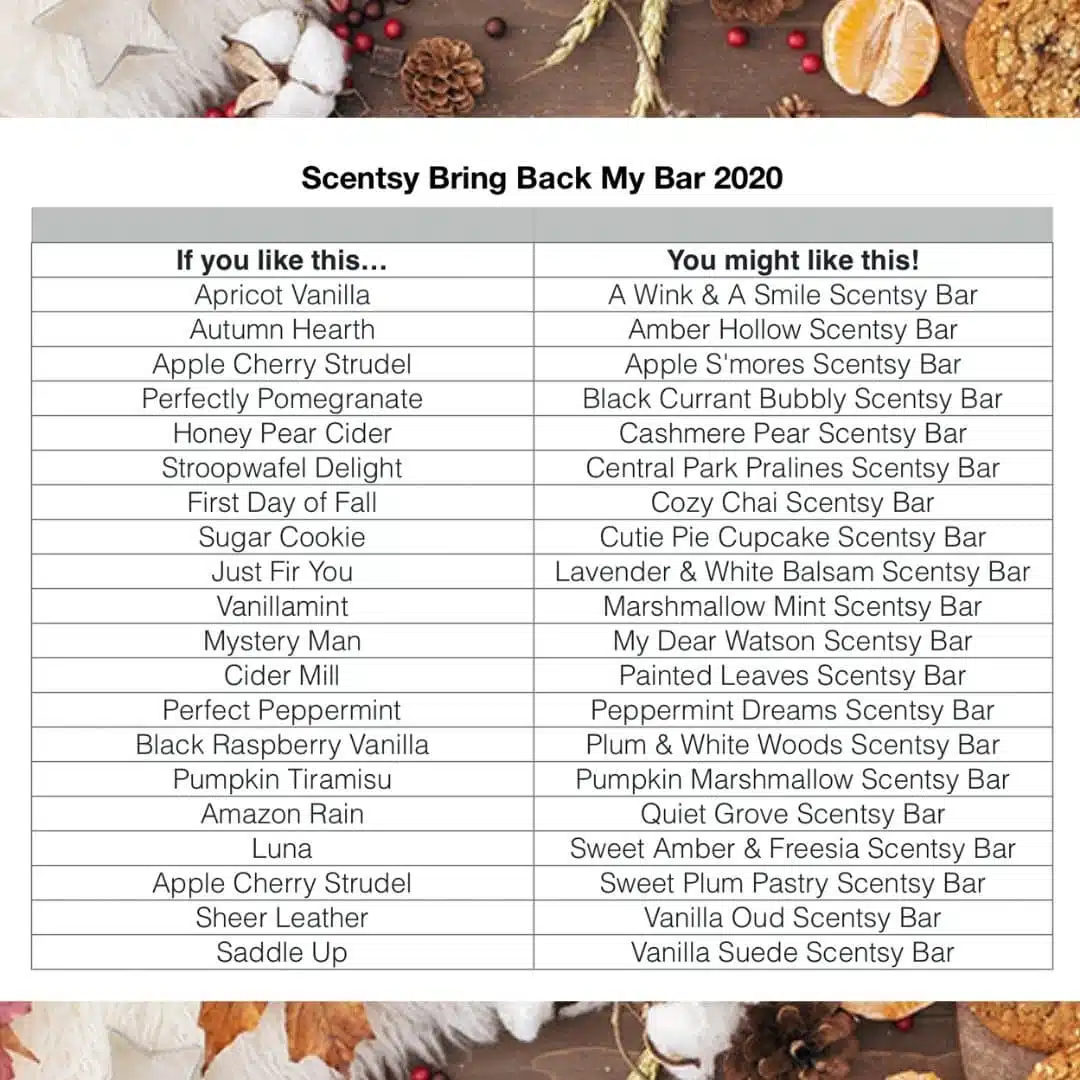 SCENTSY BRING BACK MY BAR FALL 2020 | SHOP NOW | Incandescent.Scentsy.us
