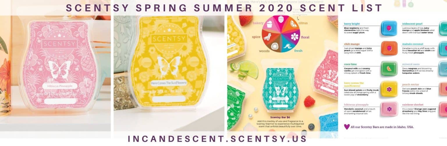 SCENTSY COMPLETE SCENT LIST FOR SPRING SUMMER 2020