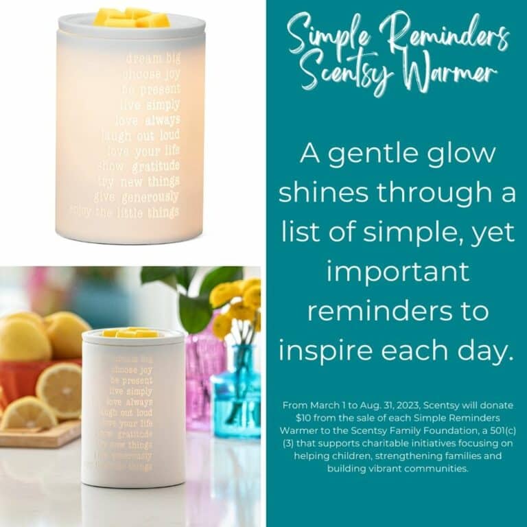 Simple Reminders Scentsy Warmer | Charitable Cause