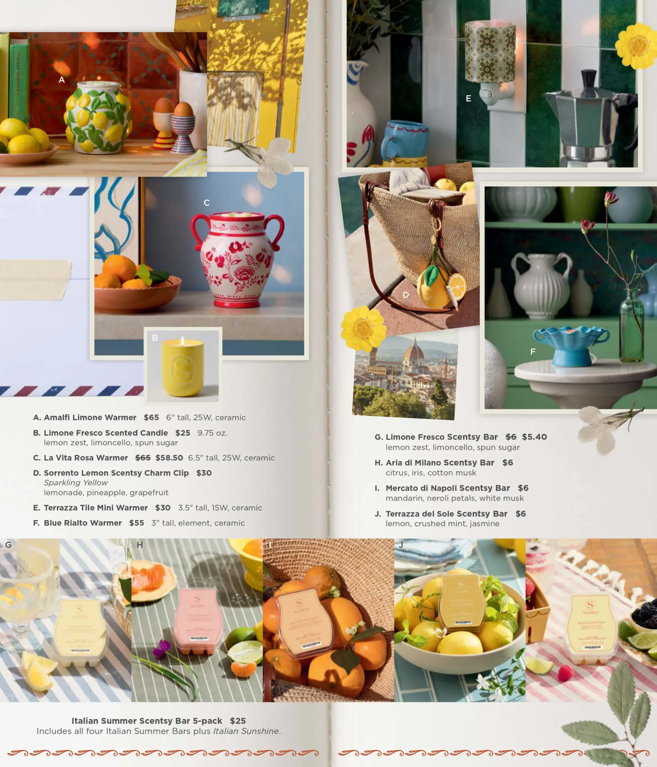 Scentsy July 2026 Monthly Edit: Italian Summer Collection Warmer & Scents