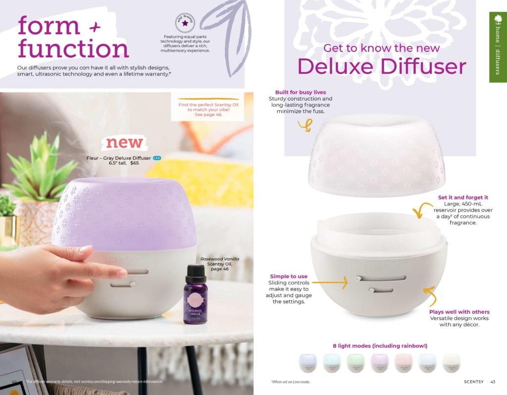 Fleur Gray Deluxe Scentsy Diffuser